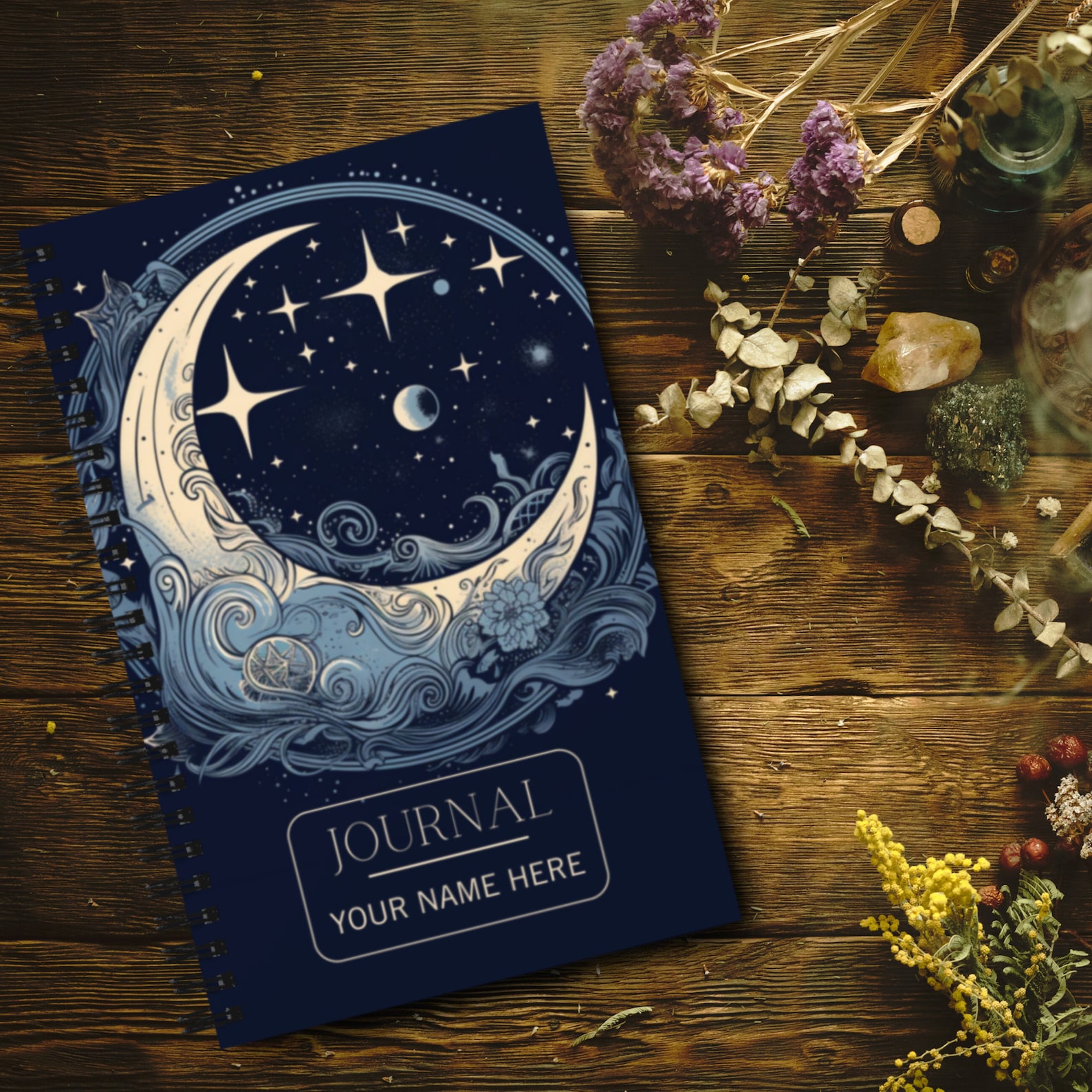 Personalized Spiral Notebook Magical Moon Notebook - Etsy