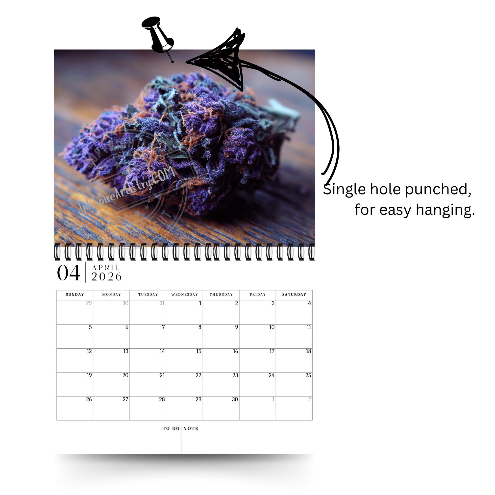 2026 Wall Calendar: 12 Month Weed Stoner Calendar for Home, Office, or ...