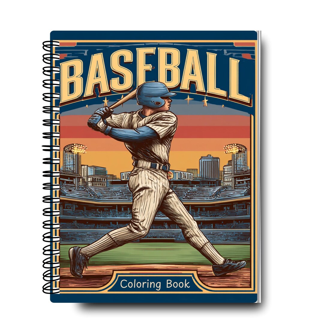 Baseball Coloring Book | Sports Coloring Book | Baseball Player Gift ...