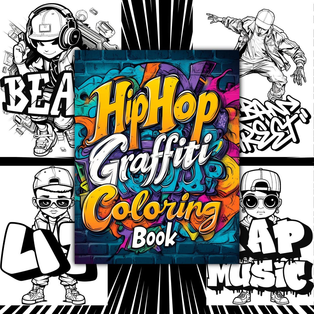 Hiphop Graffiti Coloring Book | Graffiti Coloring Pages | Urban Art ...