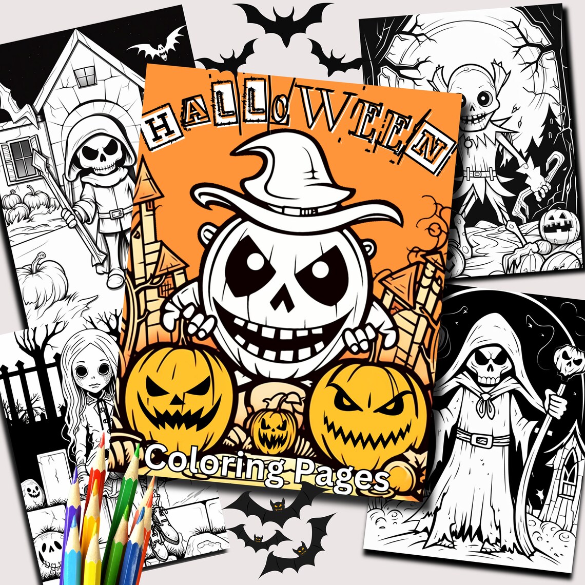 79 Creepy Halloween Coloring Pages Spooky Coloring Grimoire Printable ...