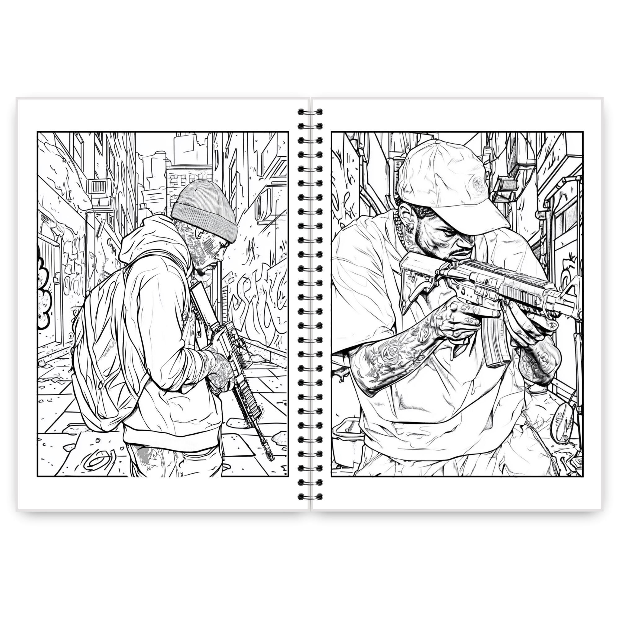Gangsta Street Art Coloring Book: 50 Urban Coloring Pages for Teens - Etsy