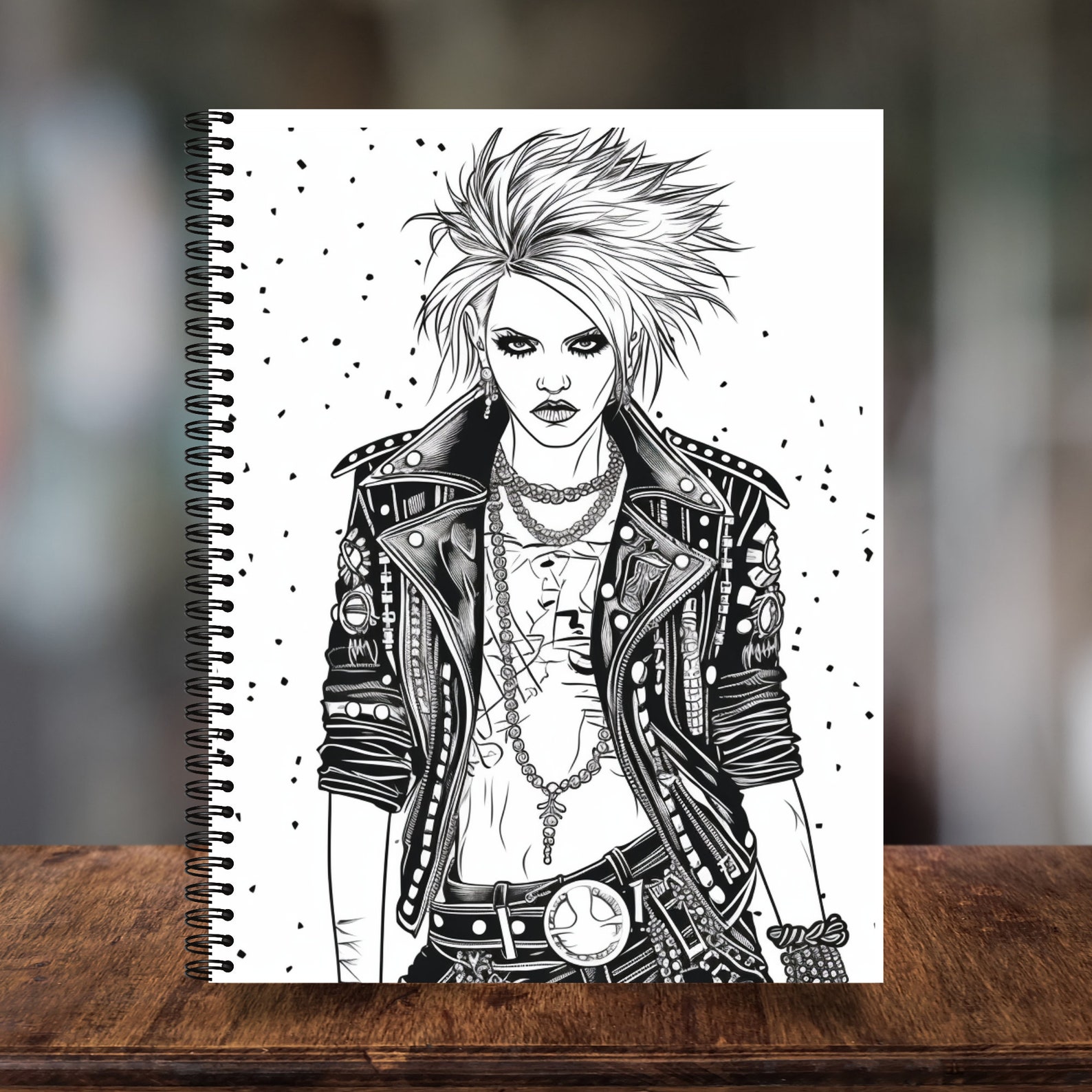 Punk Rock Coloring Book Rocker Coloring Book Old School Punk Rock Heavy ...