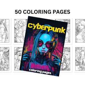 Cyberpunk Coloring Pages | Cute Girl Cyberpunk Art | 50 Digital ...