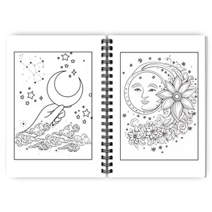 Moon Coloring Book | Celestial Coloring Pages for Kids & Adults | Moon ...