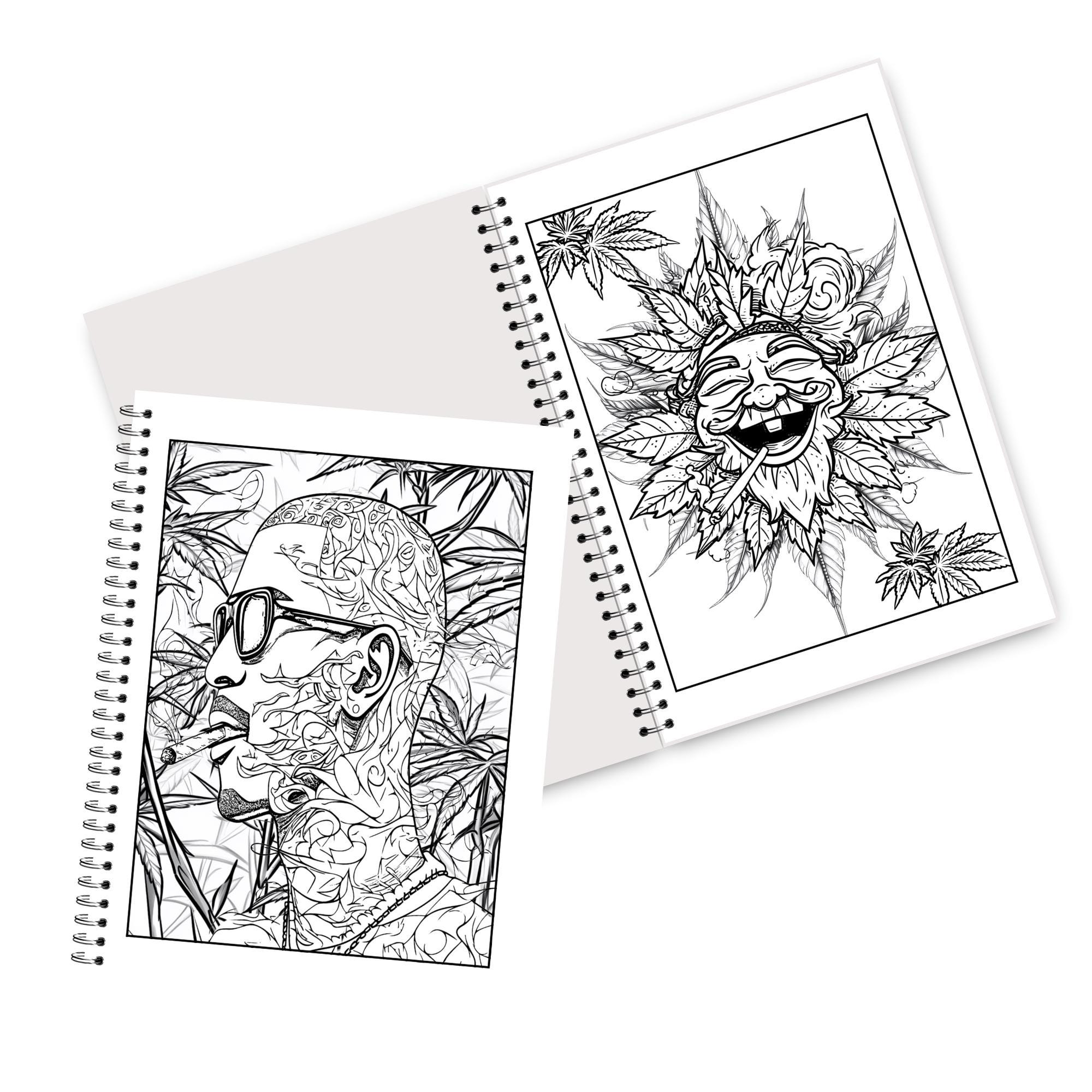 420 Stoner Coloring Book – Trippy & Bold Grayscale Coloring Pages - Etsy