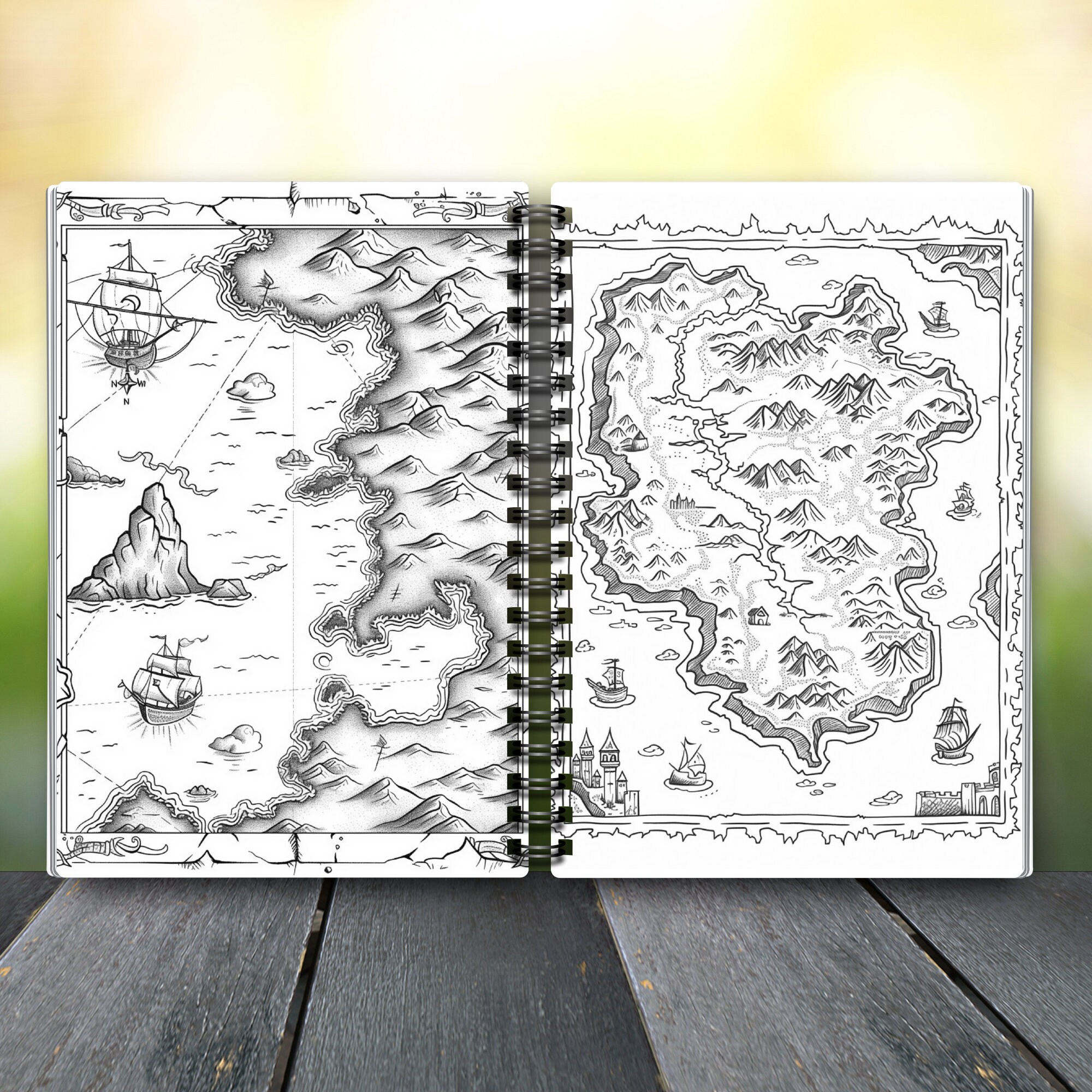 Enchanted Maps Coloring Book Maps Coloring Book Fantasy Coloring ...