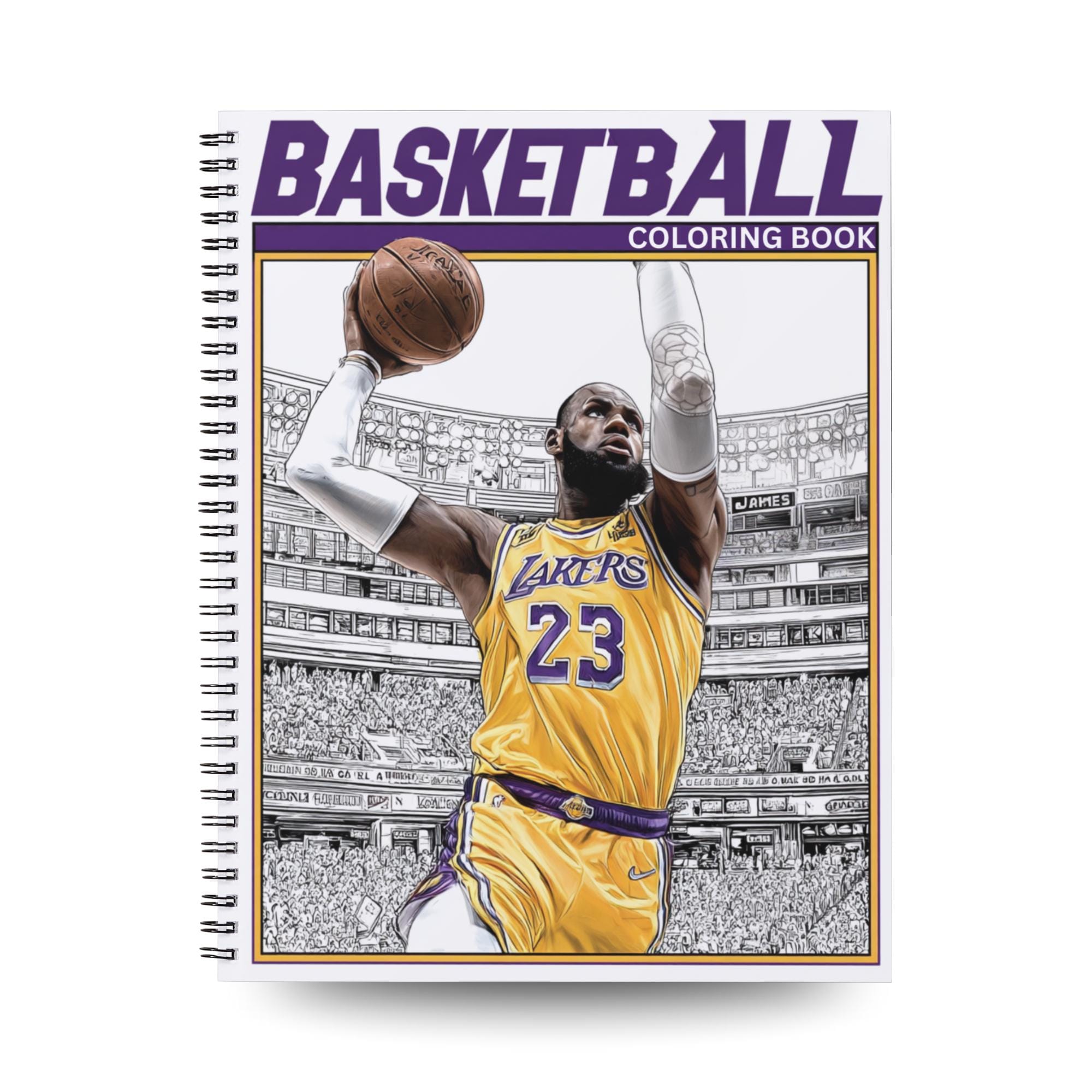 Basketball Coloring Book: 50 Nba-inspired Slam Dunk Grayscale Coloring ...