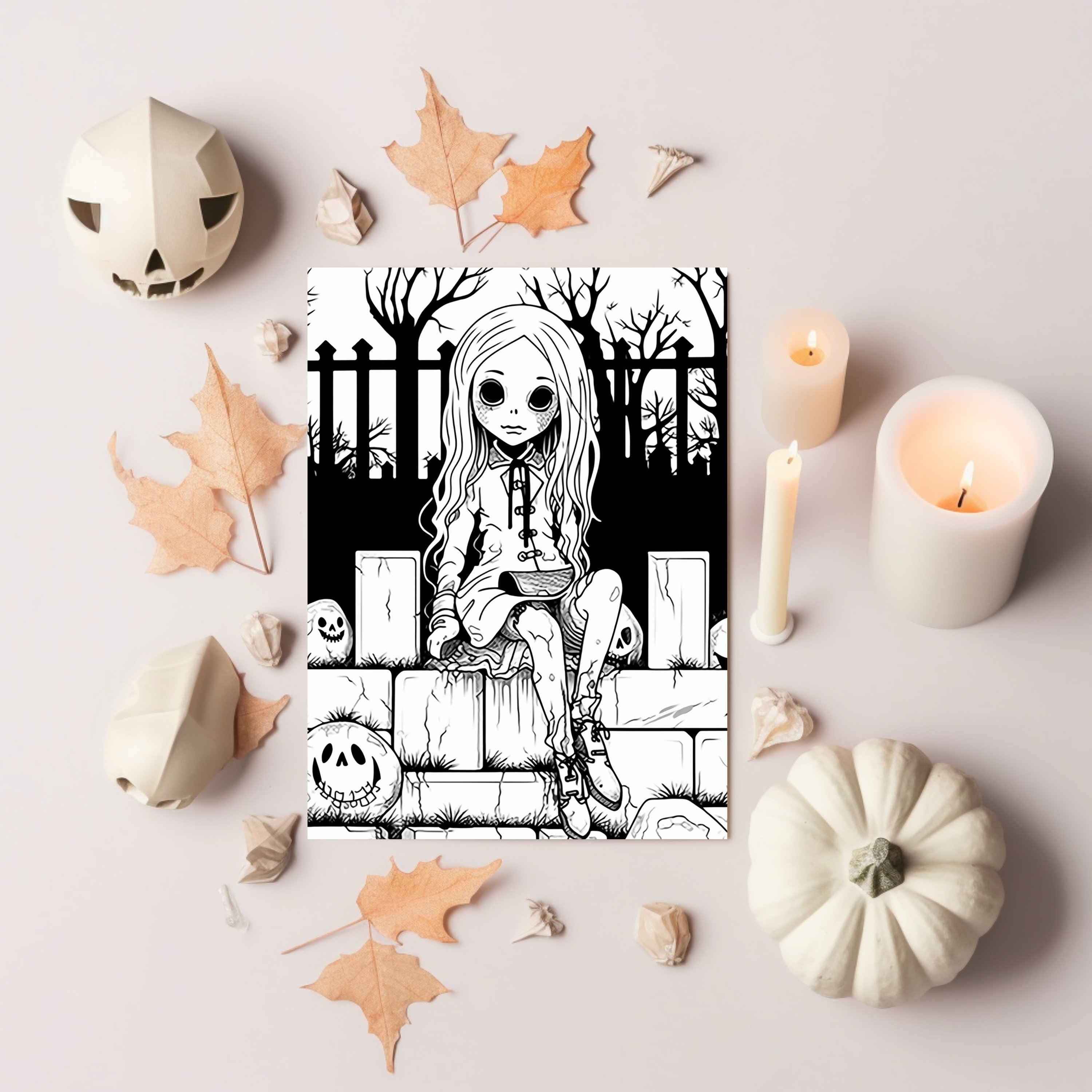 79 Creepy Halloween Coloring Pages Spooky Coloring Grimoire Printable ...