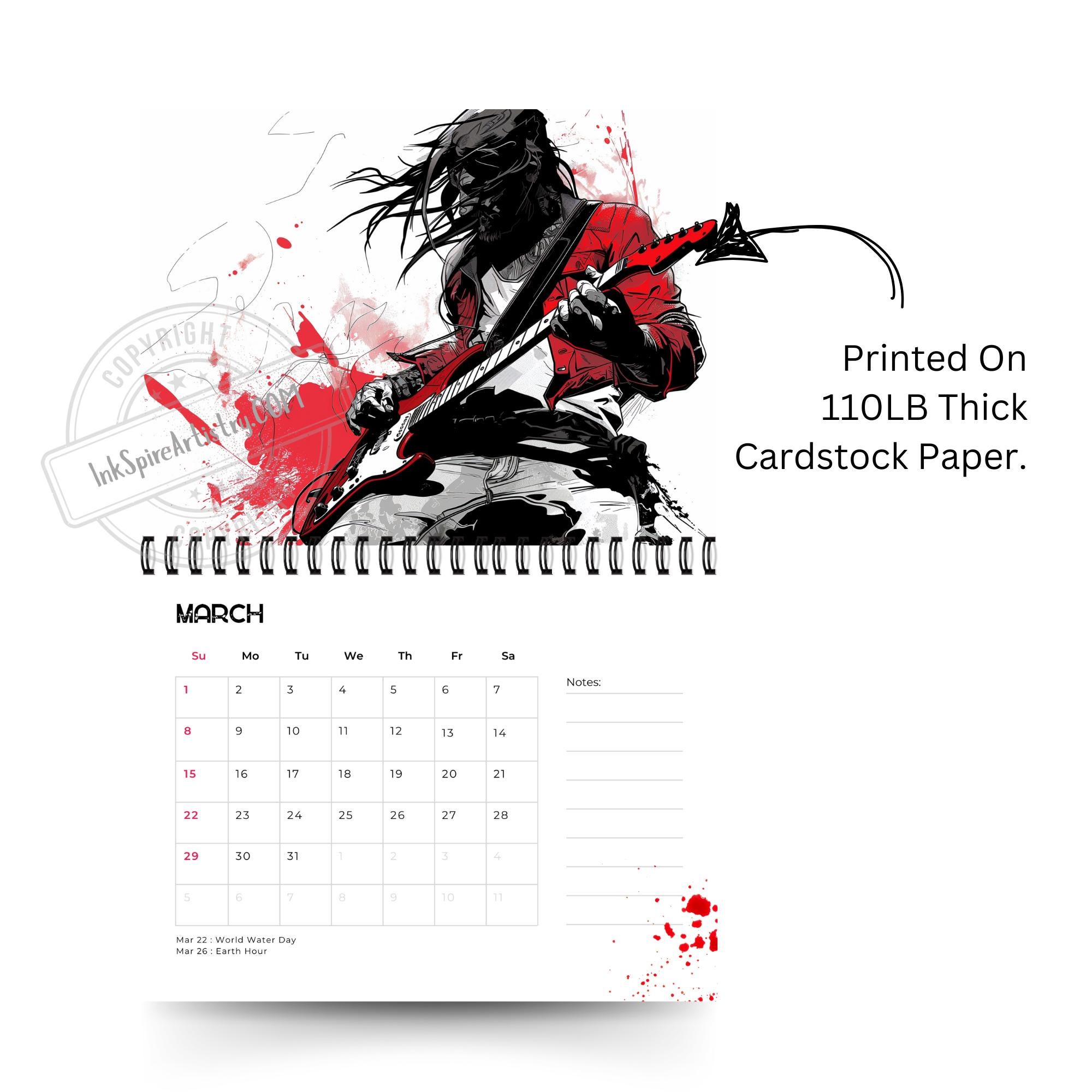 2026 Punk Art Calendar: 12-month Spiral Bound Punk Rock Gift - Etsy