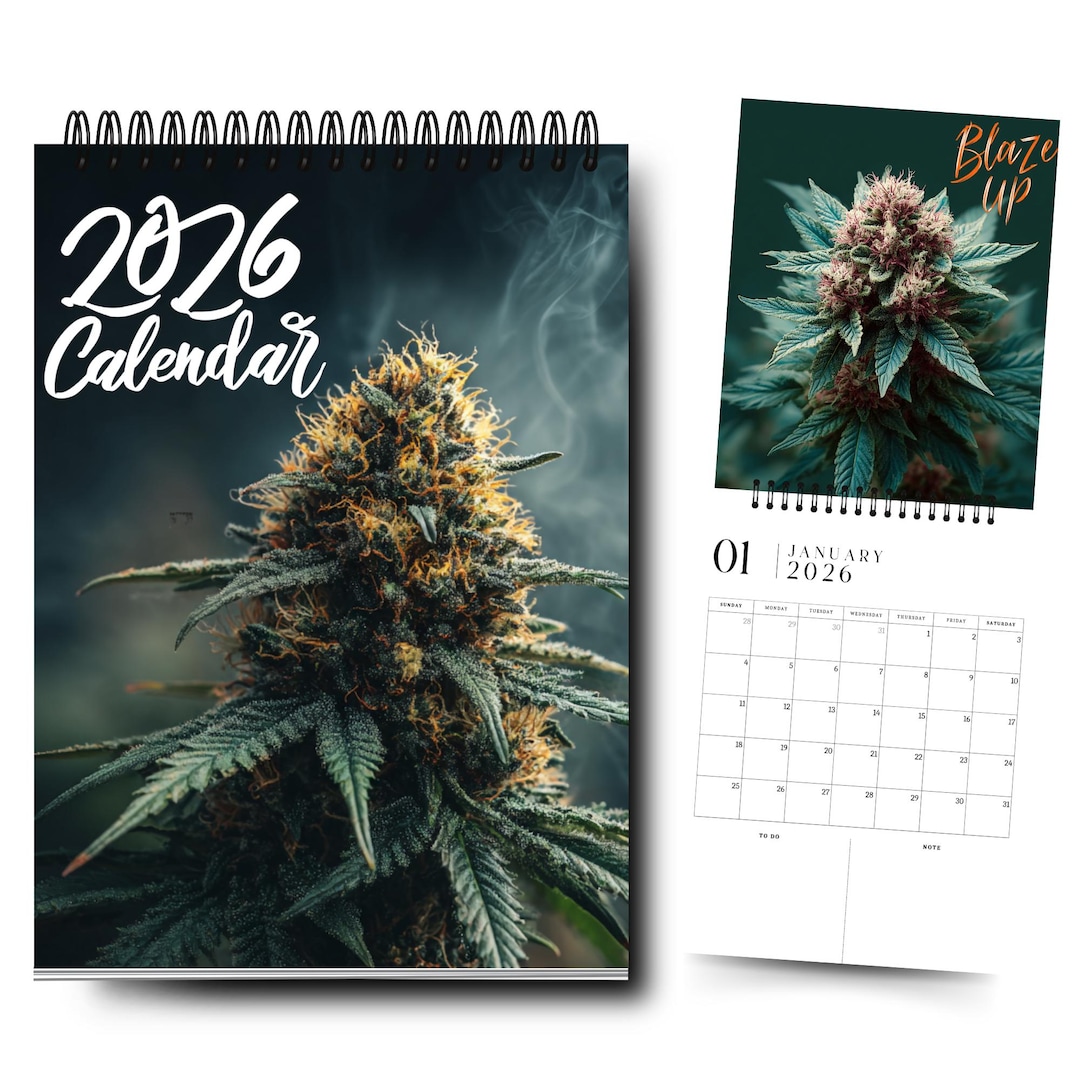 2026 Weed Calendar | 12 Month Calendar | Wall Calendar | Monthly ...