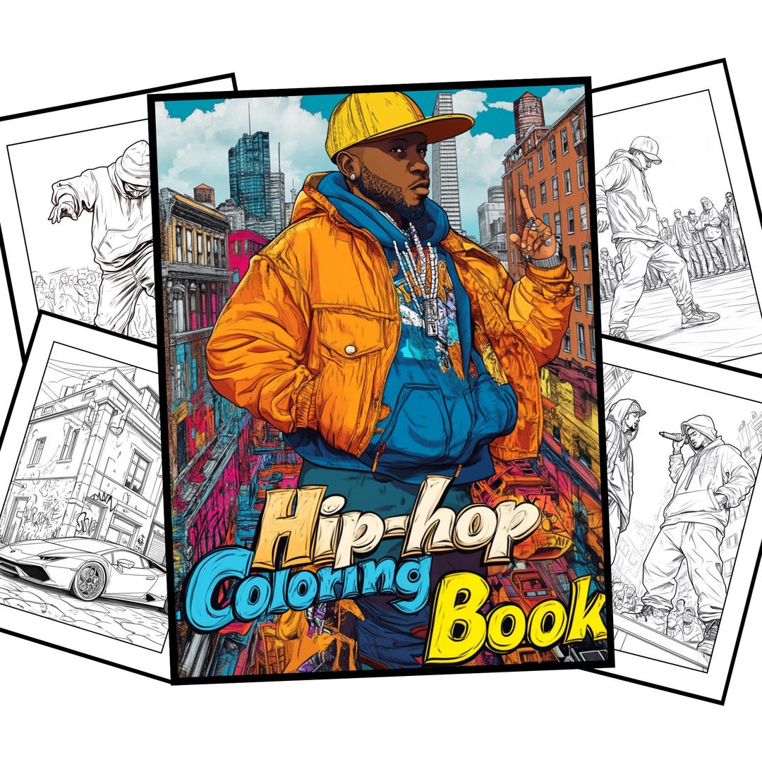 Hip Hop Coloring Pages | Graffiti Coloring Book | 40 Digital Coloring ...
