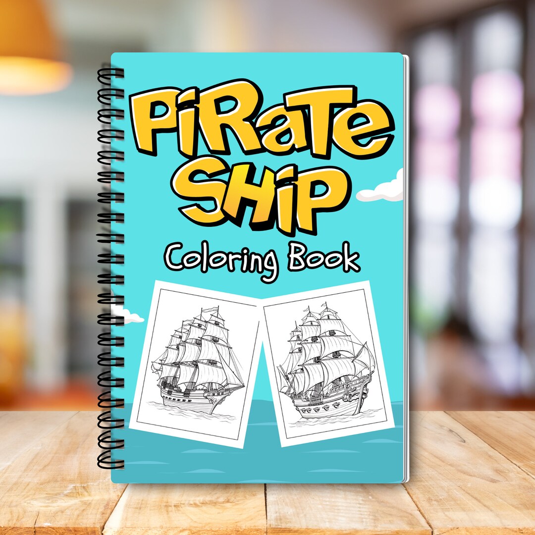 Pirate Ship Coloring Book Pirate Coloring Book Boat Coloring Book Adult ...