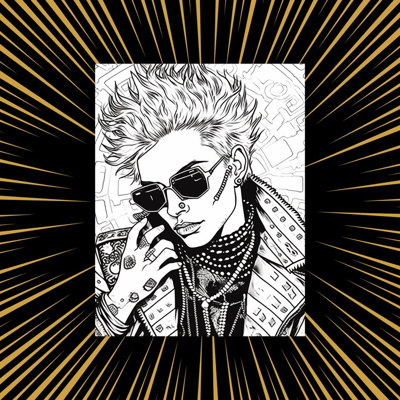 40 Punk Rock Coloring Pages Rocker Coloring Book Old School Punk Rock ...