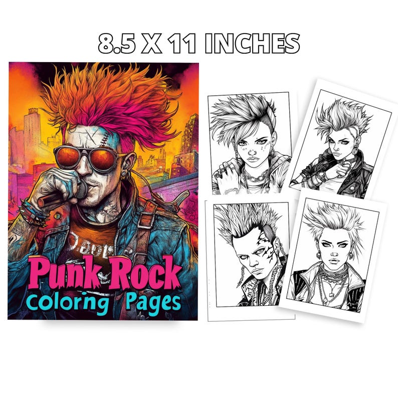 Punk Rock Coloring Pages – Edgy Music-inspired Printable Busy Book for ...