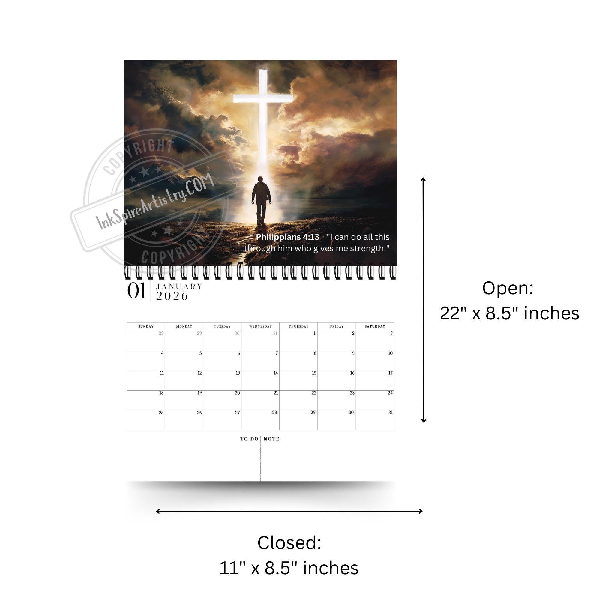 2026 Bible Verse Calendar: Christian Scripture Wall Planner - Etsy