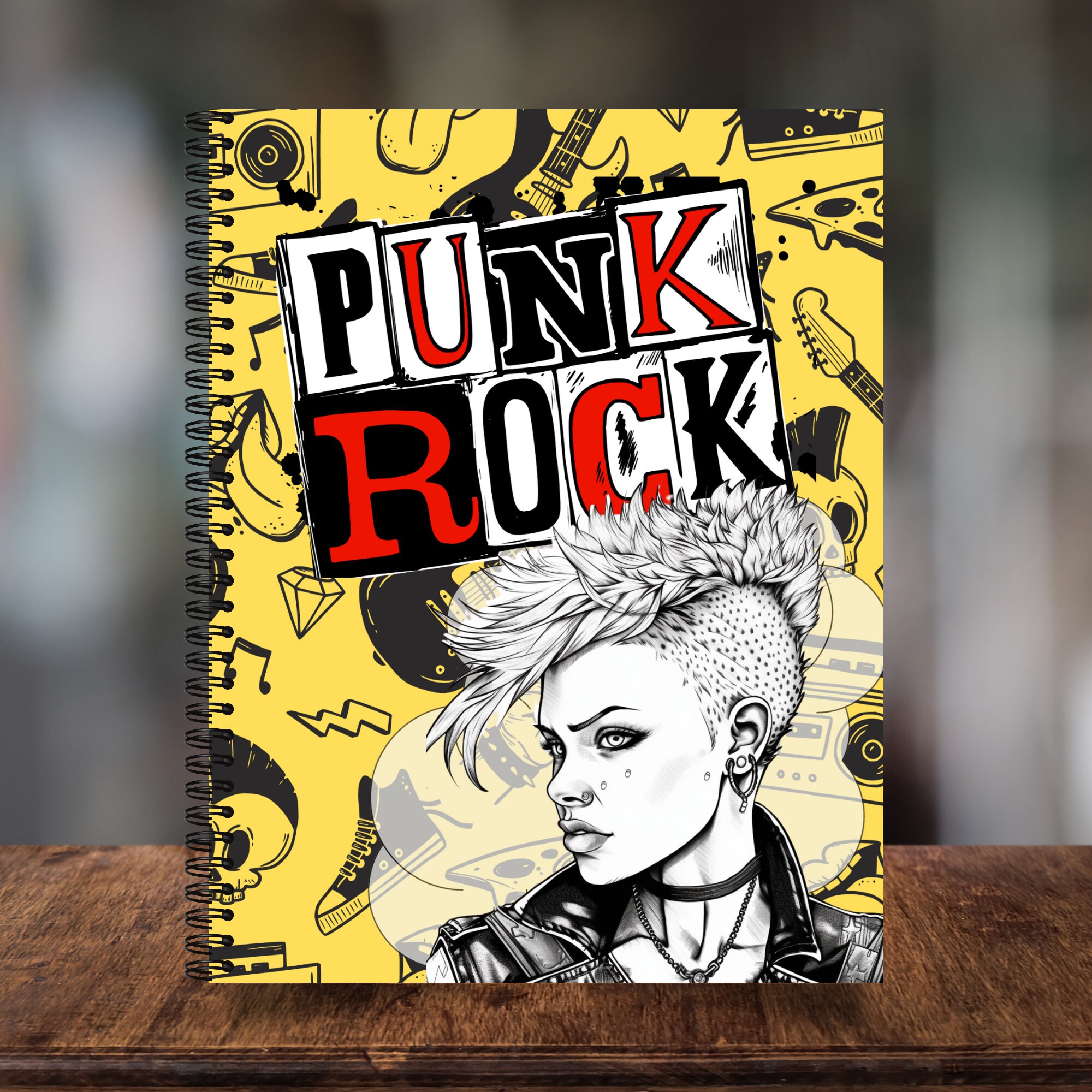 Punk Rock Coloring Book Rocker Coloring Book Old School Punk Rock Heavy ...