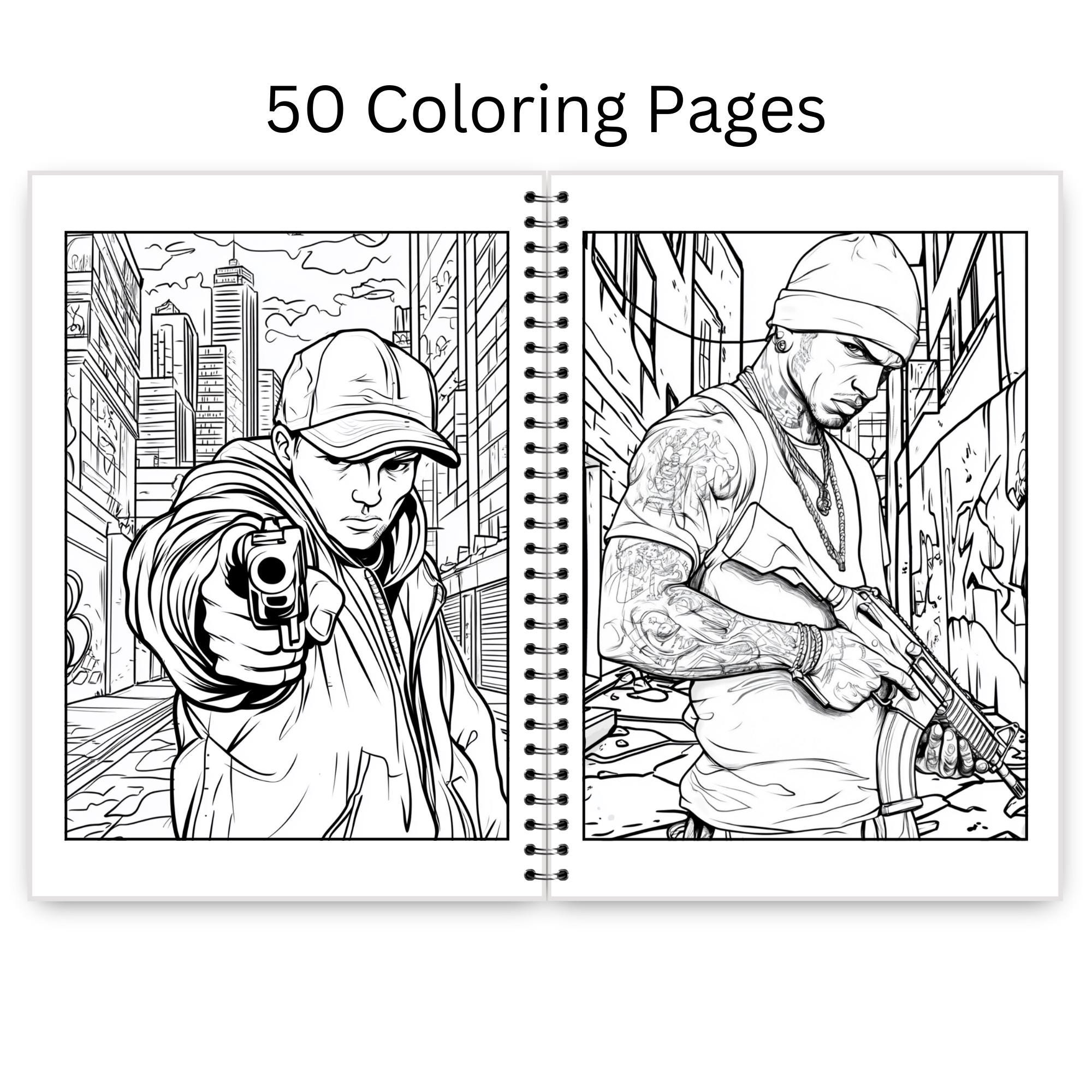 Gangsta Street Art Coloring Book: 50 Urban Coloring Pages for Teens - Etsy