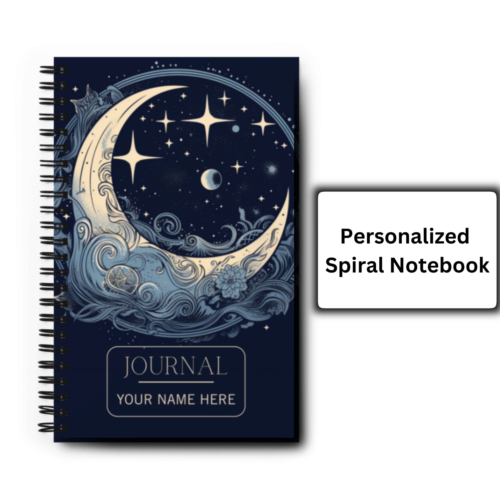 Personalized Spiral Notebook Magical Moon Notebook - Etsy