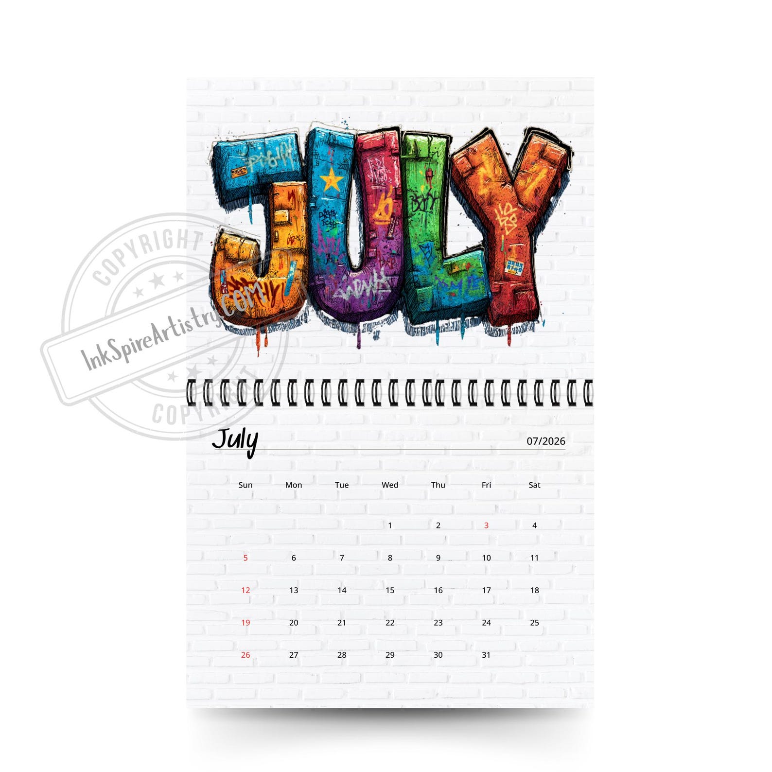 2026 Hip-hop Graffiti Calendar: 12-month Wall Planner - Etsy