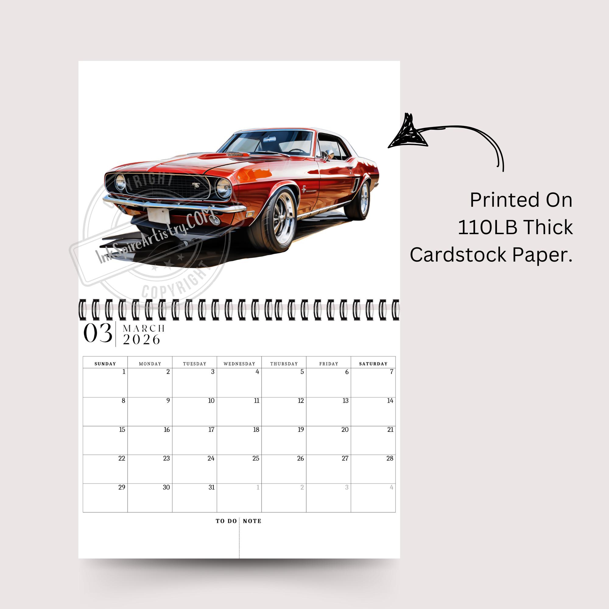 2026 Vintage Car Calendar: 12-month Wall Art, Man Cave Decor - Etsy
