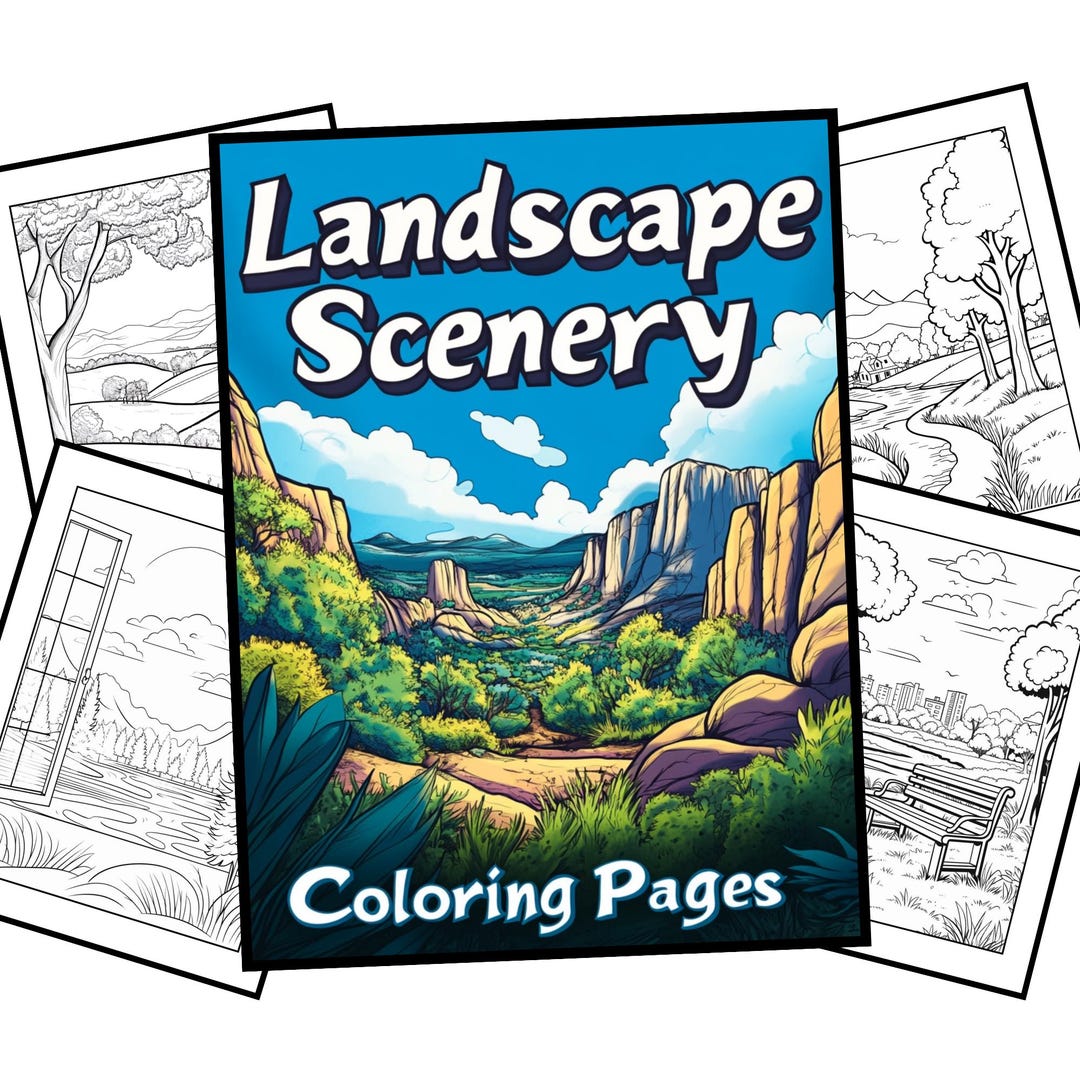 Beautiful Landscape Coloring Pages | 50 Printable Nature Scenes ...