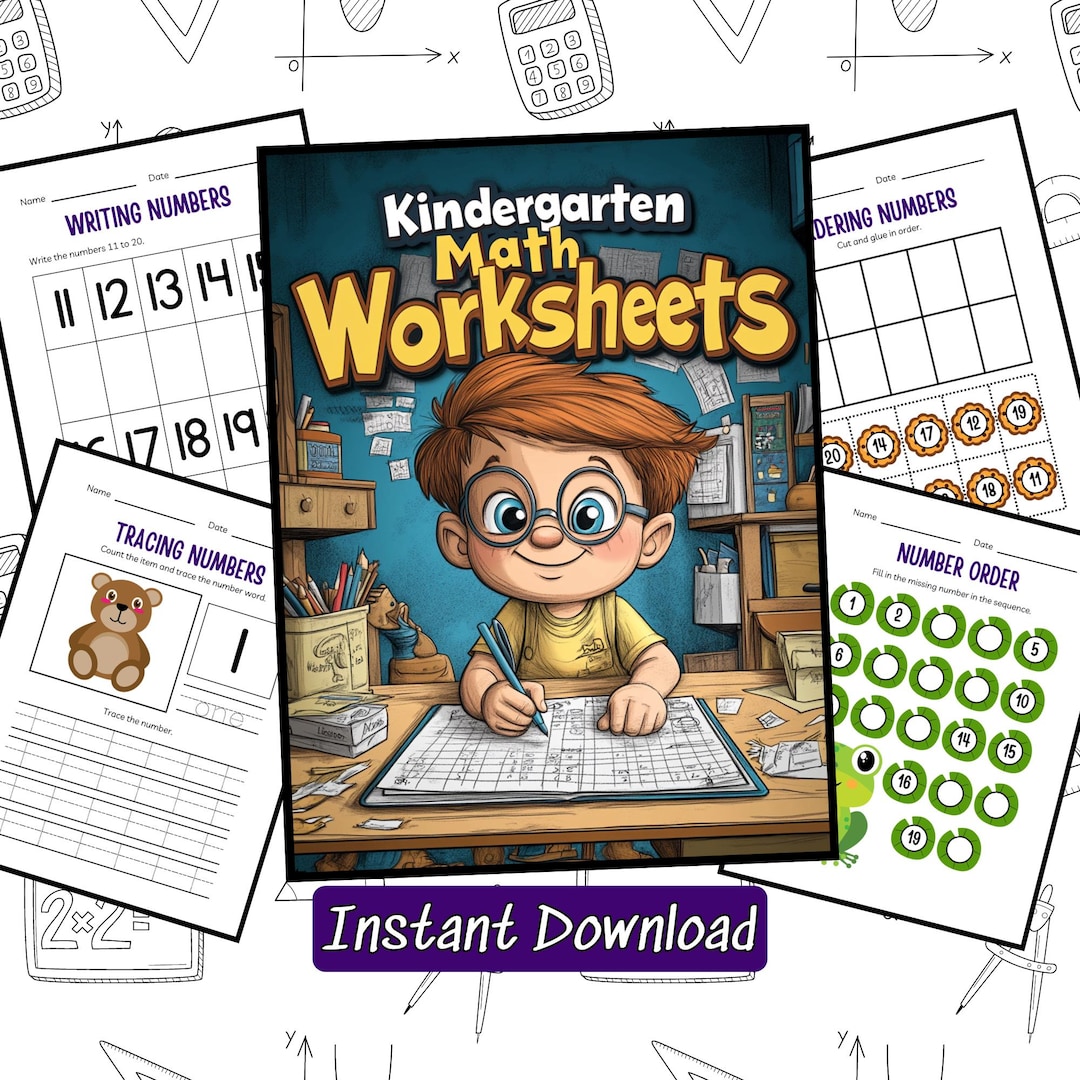 Kindergarten Math Worksheets: 175 Printable Pages (digital Download) - Etsy