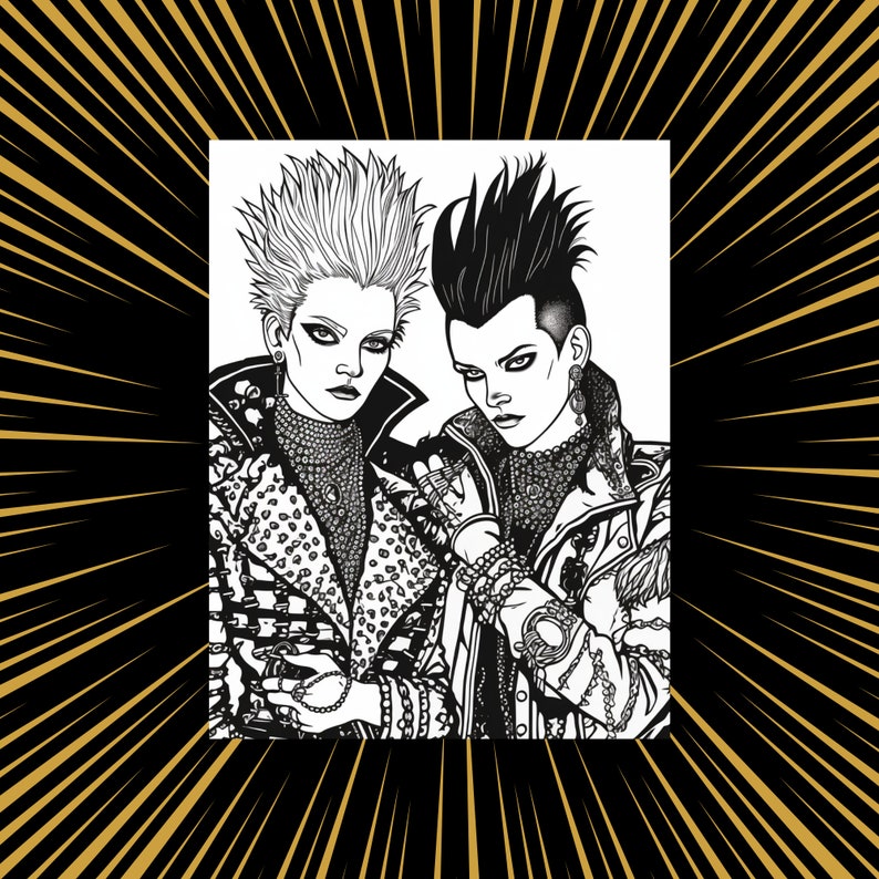 40 Punk Rock Coloring Pages Rocker Coloring Book Old School Punk Rock ...