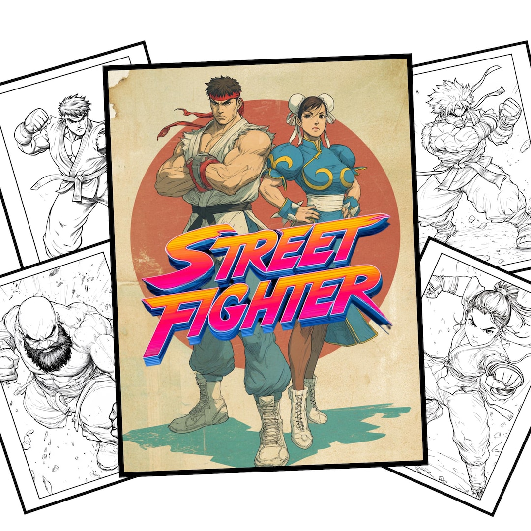 Street Fighter Coloring Pages: 60 Printable Designs (digital Download ...