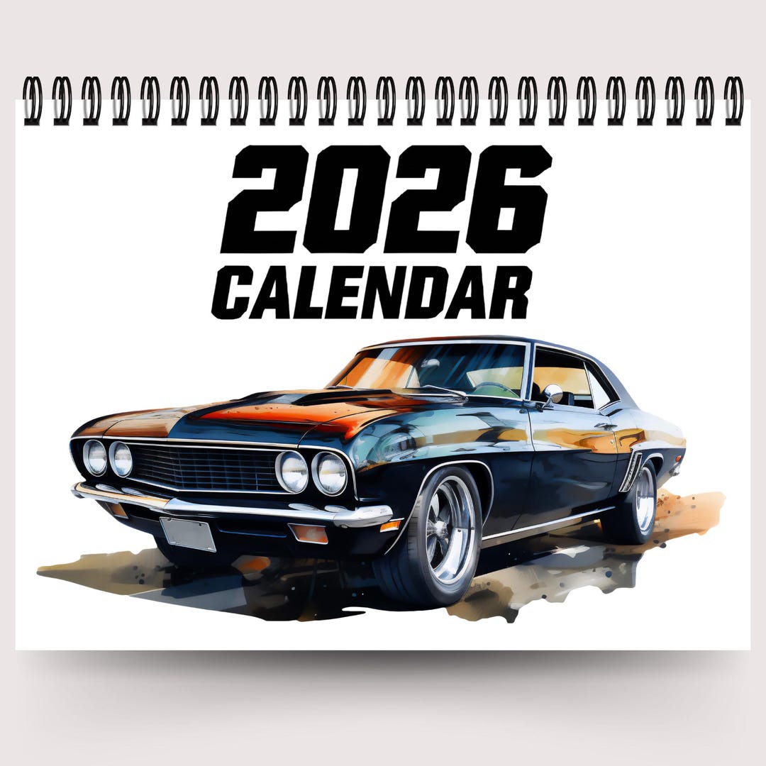 2026 Vintage Car Calendar: 12-month Wall Art, Man Cave Decor - Etsy