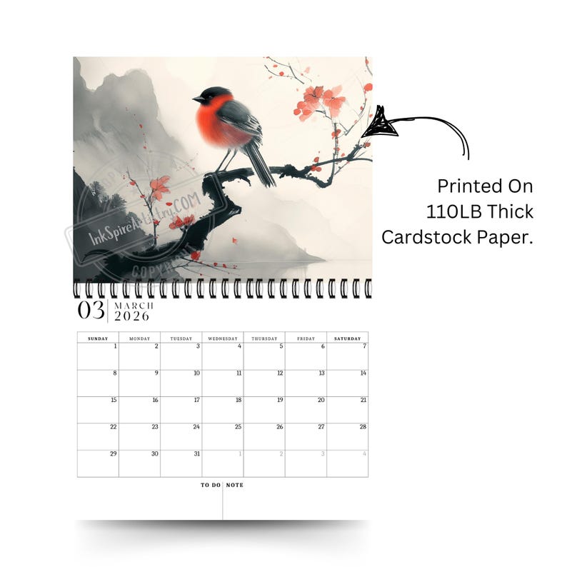 2026 Bird Art Calendar: Watercolor Wildlife, Spiral Bound - Etsy