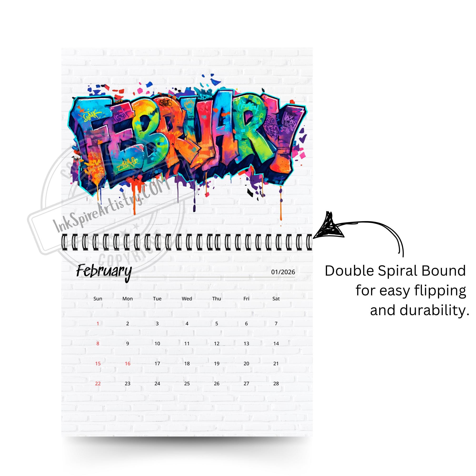 2026 Hip-hop Graffiti Calendar: 12-month Wall Planner - Etsy
