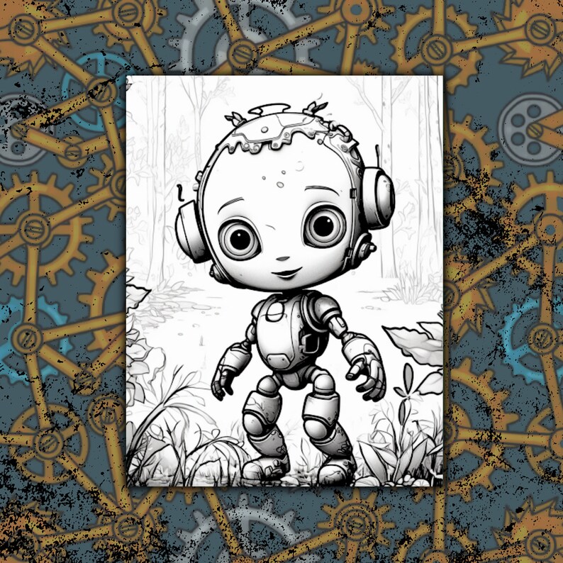 Cute Robots Coloring Book Robot Coloring Pages Kids - Etsy