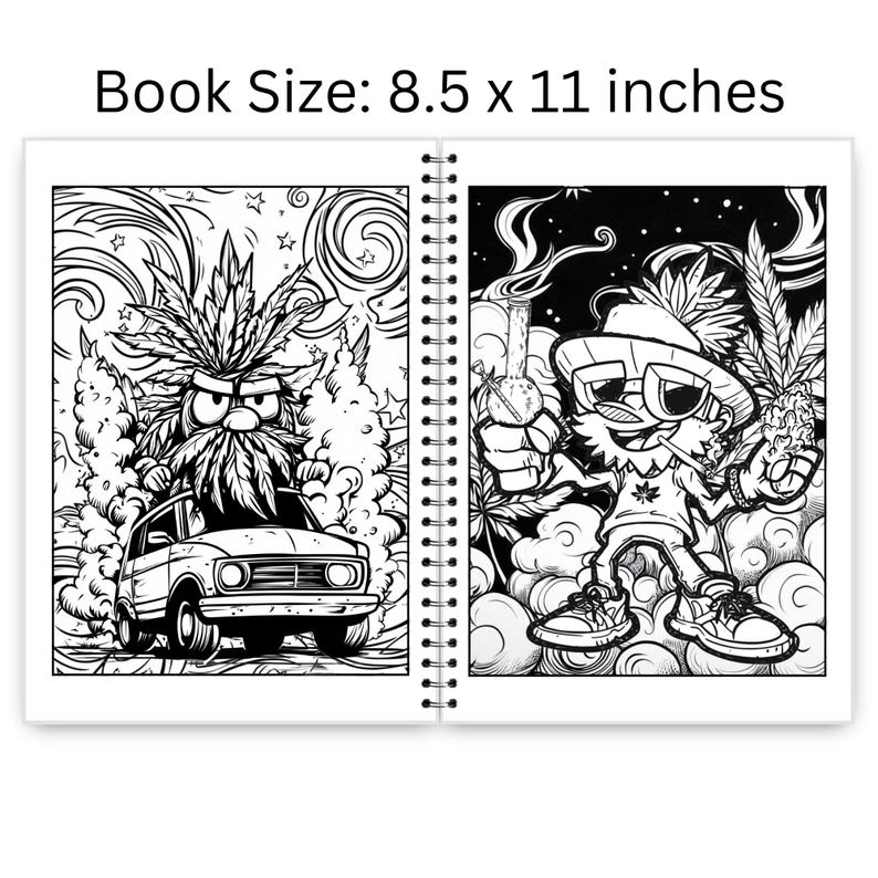 420 Stoner Coloring Book – Trippy & Bold Grayscale Coloring Pages - Etsy