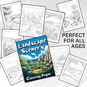 Beautiful Landscape Coloring Pages | 50 Printable Nature Scenes ...