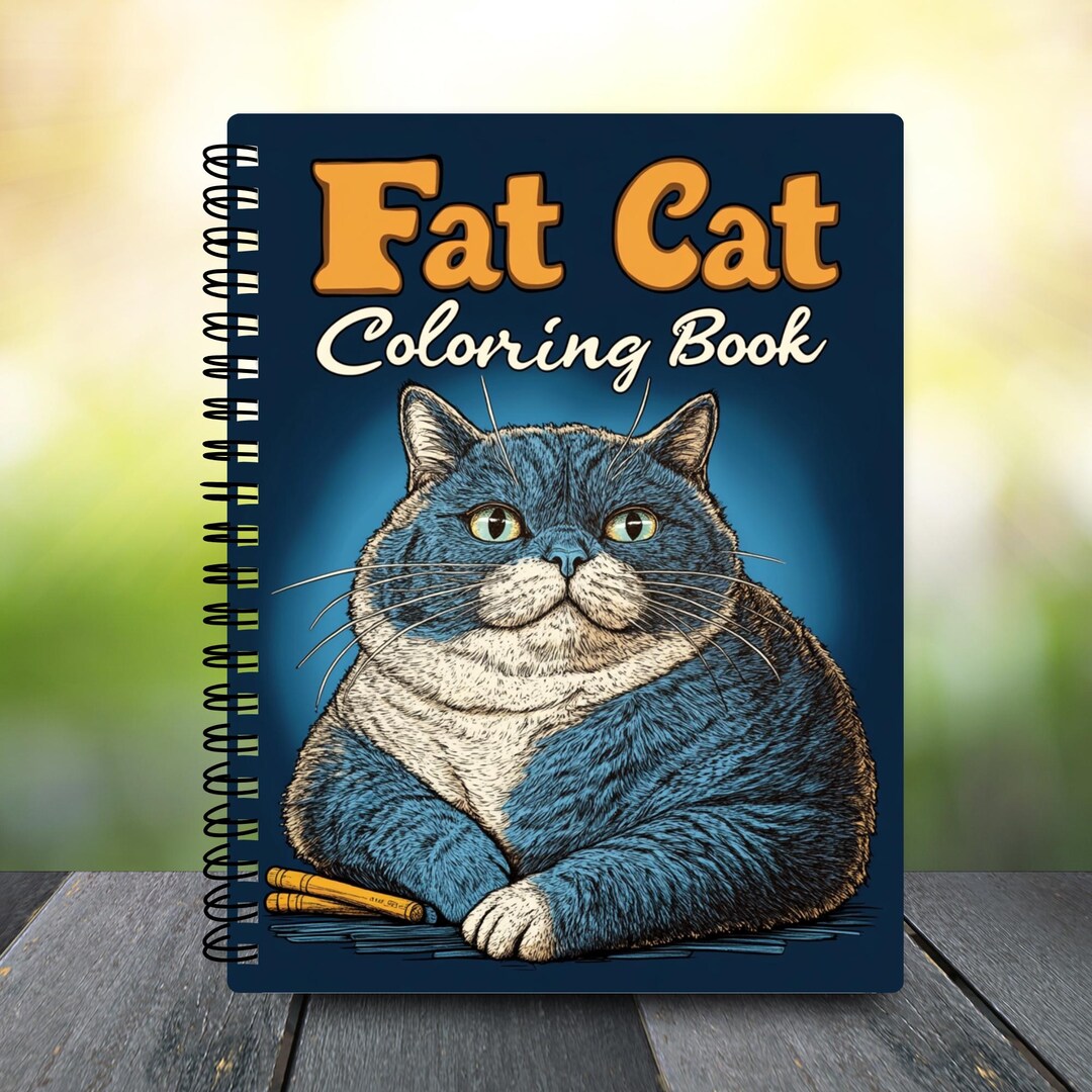 Fat Cat Coloring Book Kitten Coloring Book Cats Colouring Book Adult ...