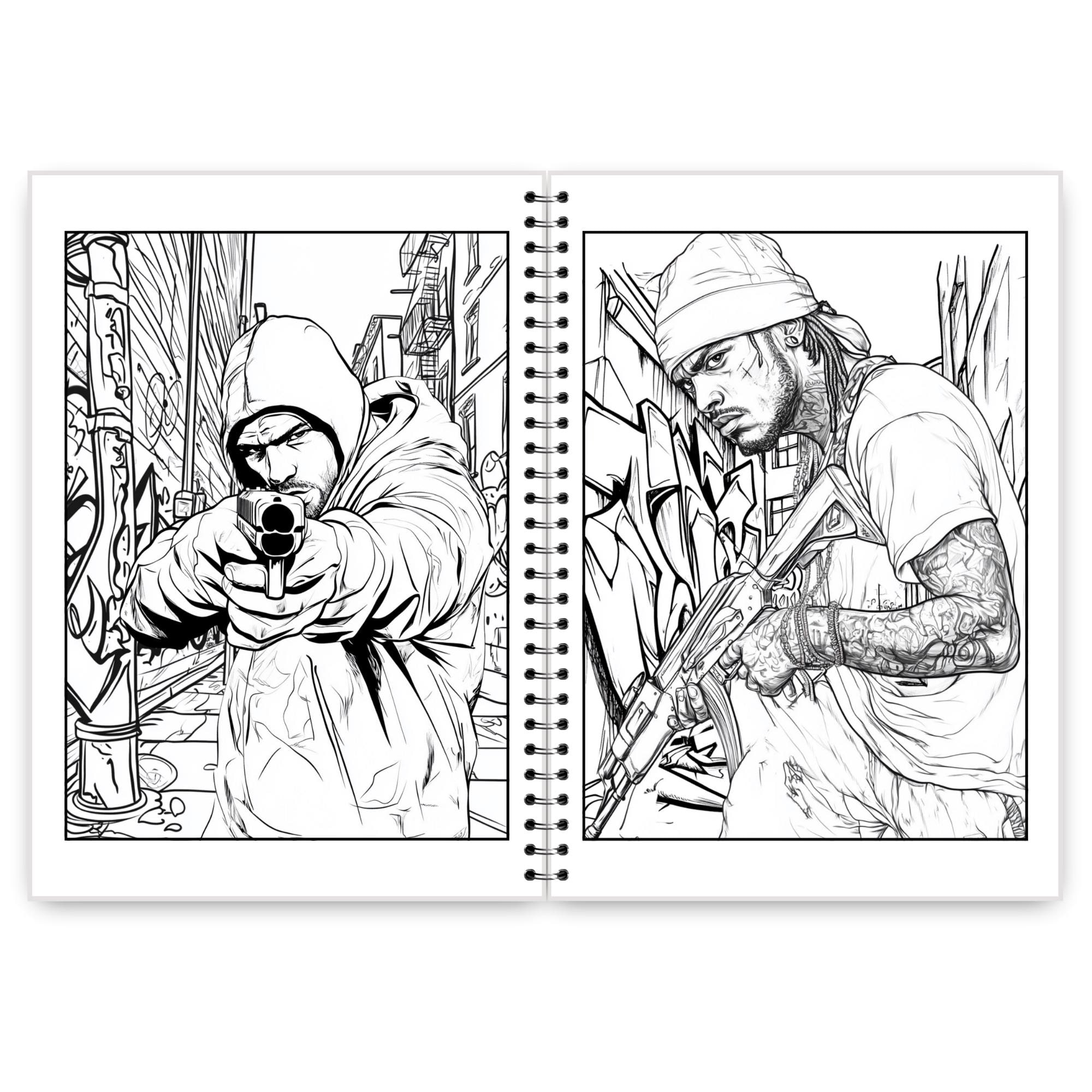 Gangsta Street Art Coloring Book: 50 Urban Coloring Pages for Teens - Etsy