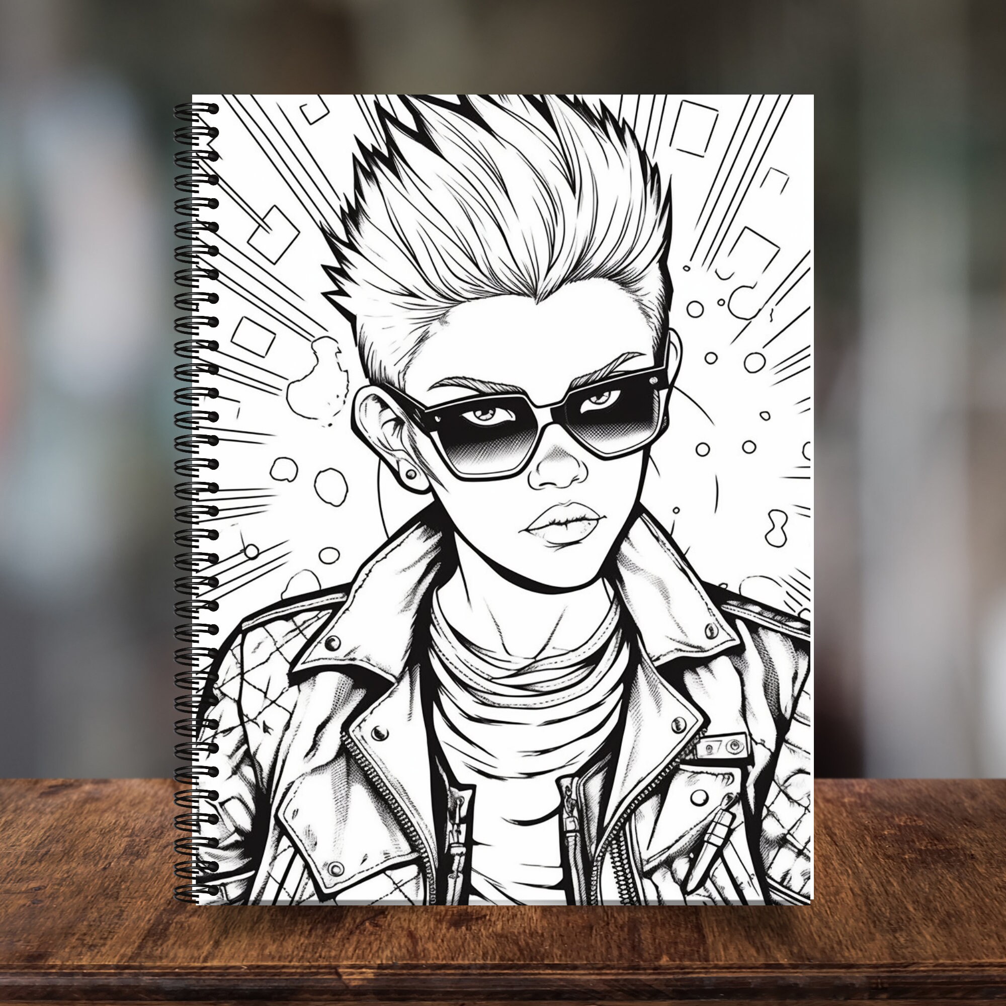 Punk Rock Coloring Book Rocker Coloring Book Old School Punk Rock Heavy ...
