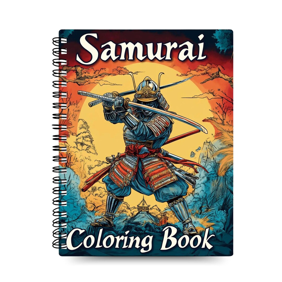 Samurai Coloring Book | Japanese Warrior Coloring | Adult Coloring Book ...