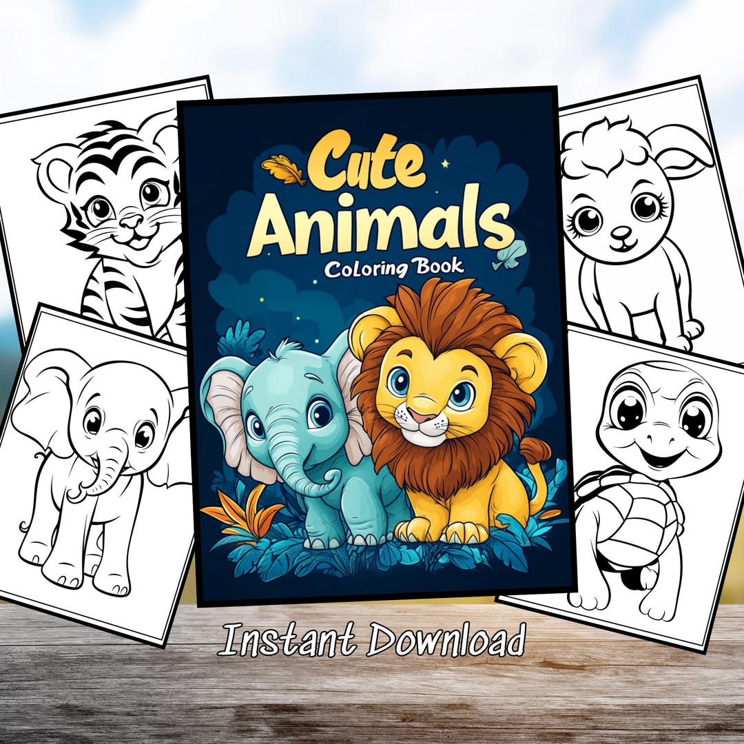 Cute Baby Animal Coloring Pages Cute Animal Coloring Baby Animal ...