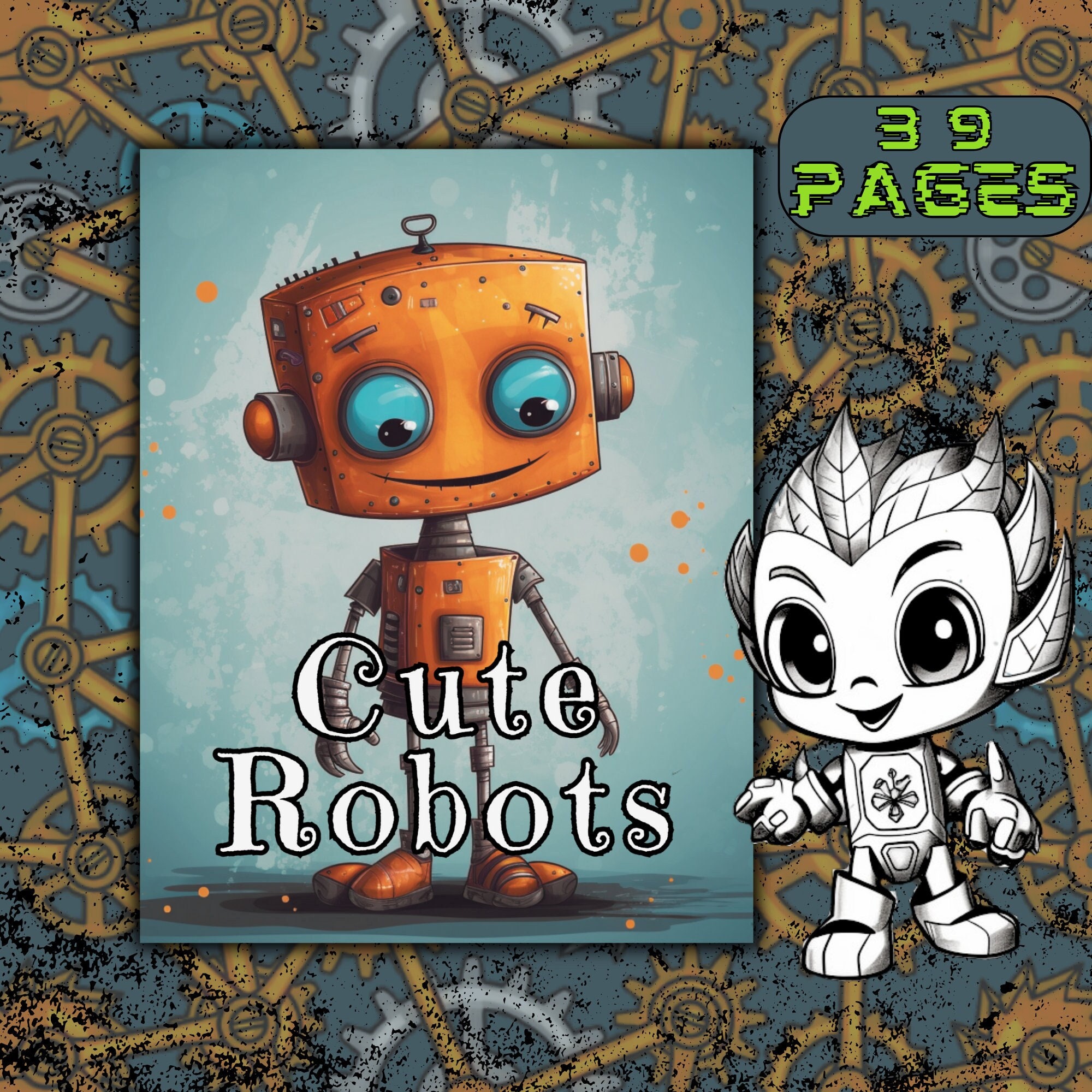 Cute Robots Coloring Book Robot Coloring Pages Kids - Etsy