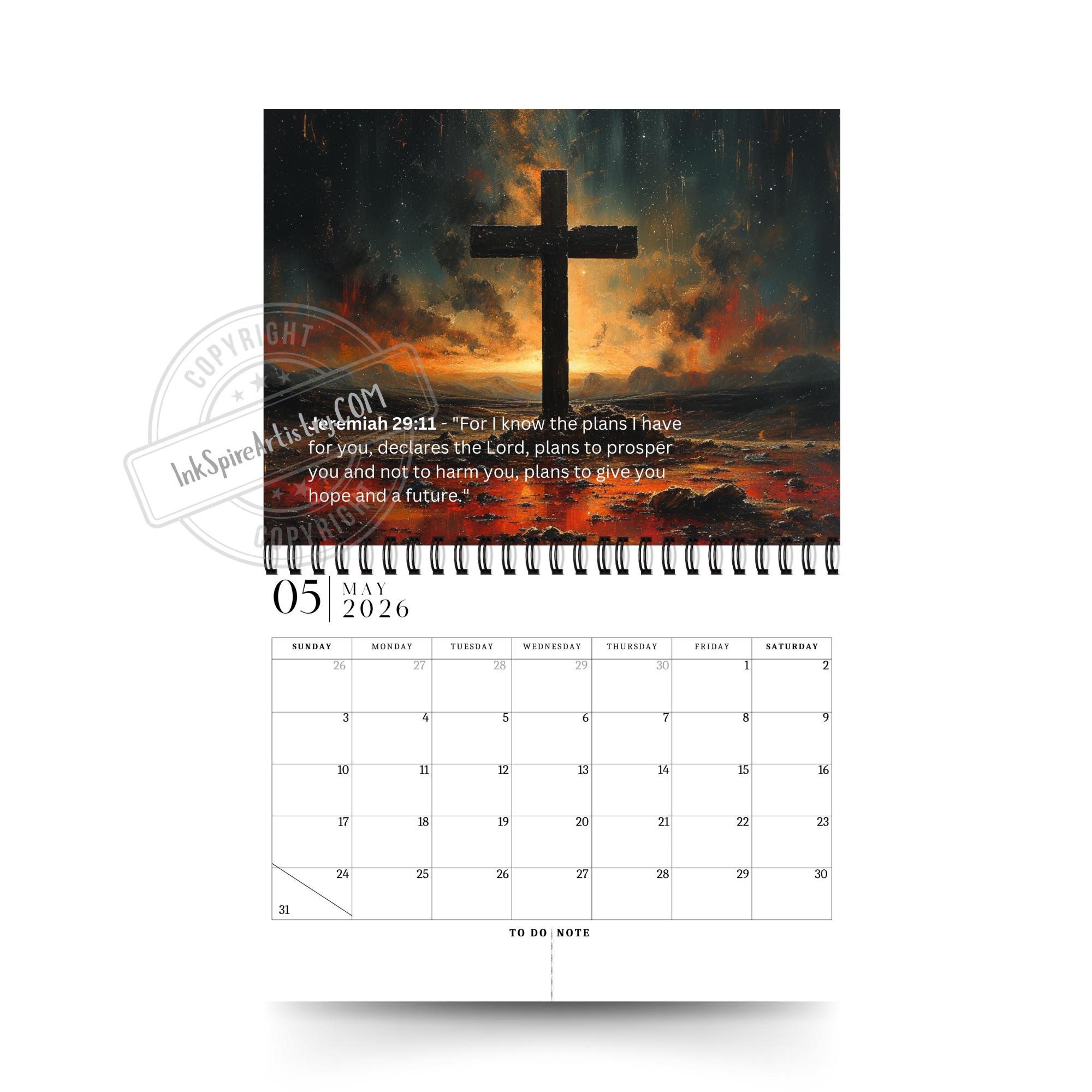 2026 Bible Verse Calendar: Christian Scripture Wall Planner - Etsy