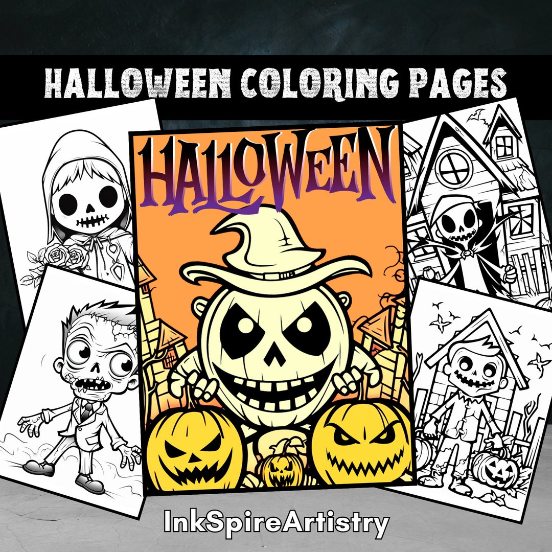 Halloween Coloring Pages Spooky Coloring Page Creepy Coloring Page ...