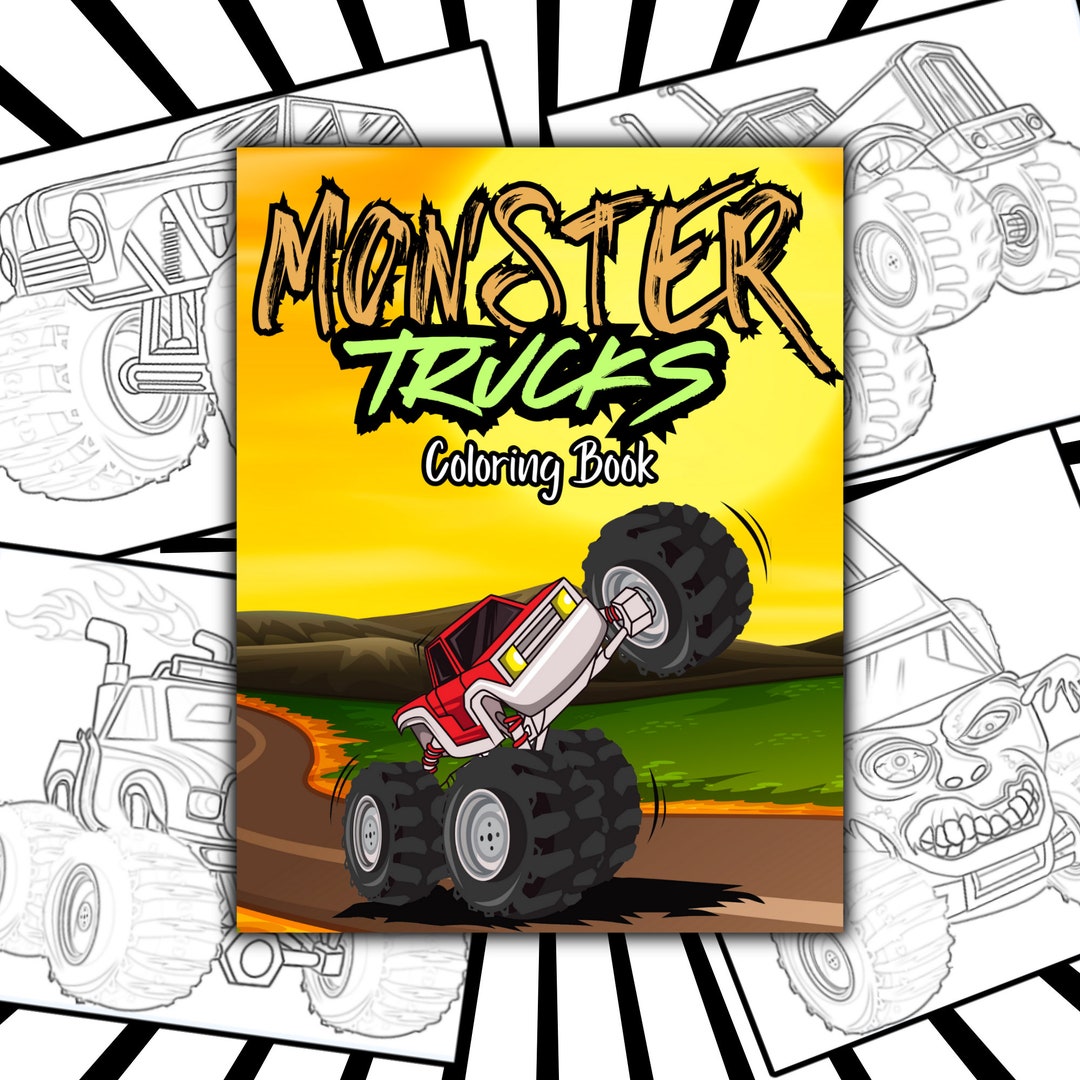 Monster Truck Coloring Book Trucks Coloring Book Big - Etsy