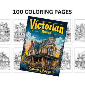 Victorian House Coloring Book – 45 Vintage-inspired Grayscale Coloring ...