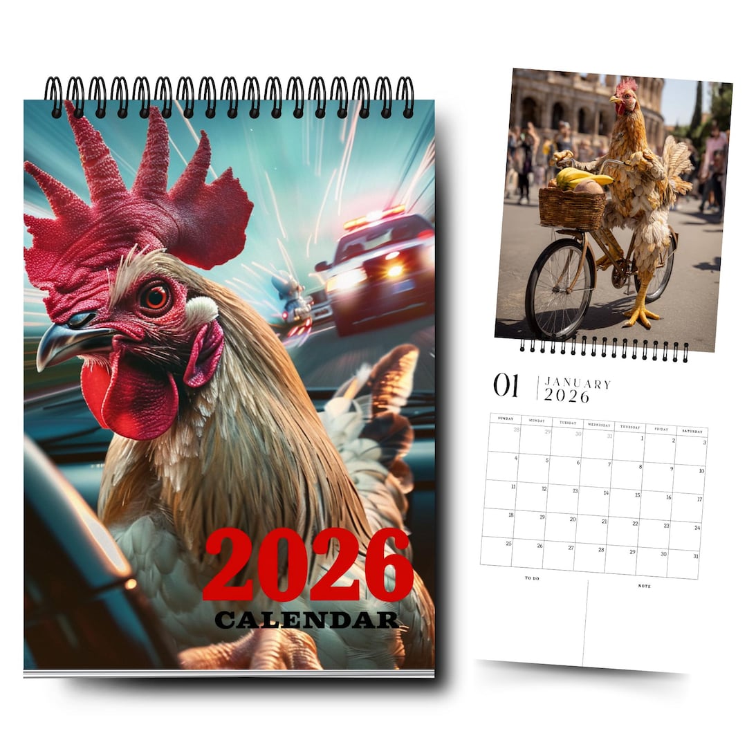 2026 Chicken Calendar: Silly Animal Lover Wall Calendar - Etsy