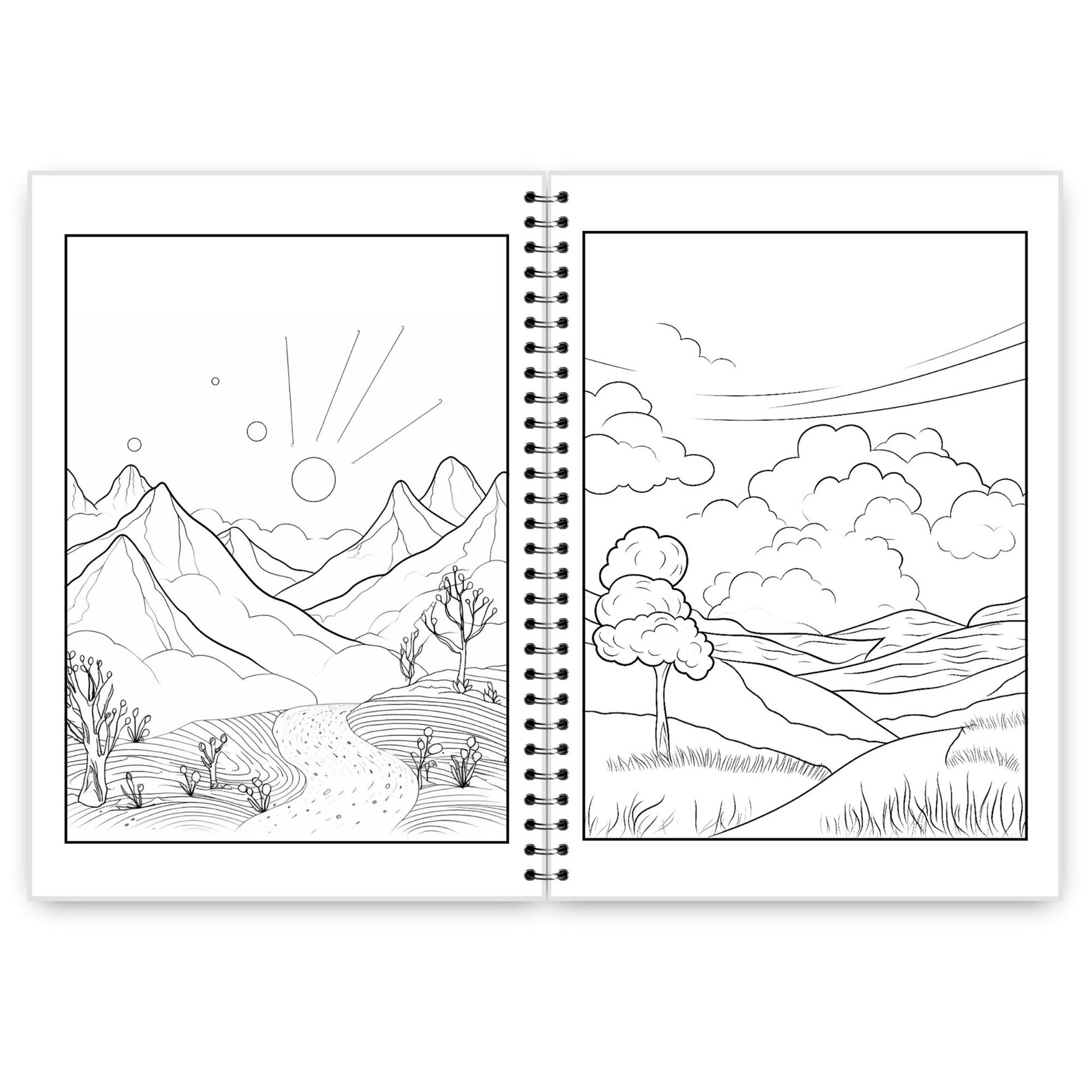 Nature Scenery Coloring Book: Relaxing Landscapes - Etsy