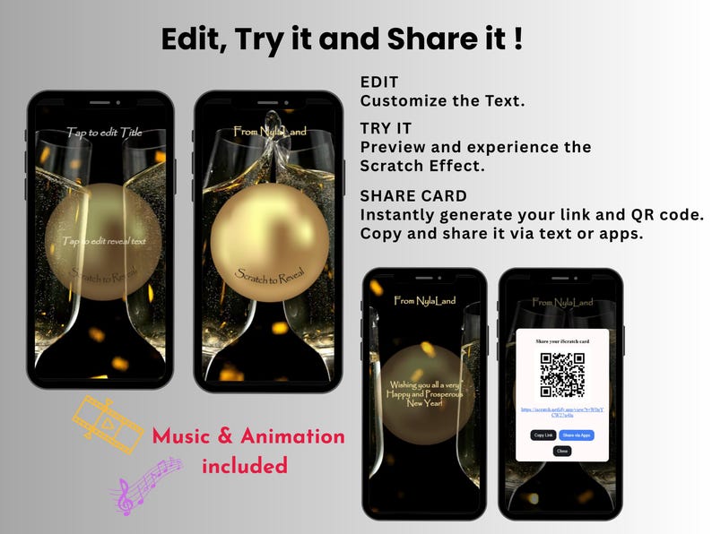 Champagne Celebration Digital Scratch Card Surprise, Romantic Toast ...