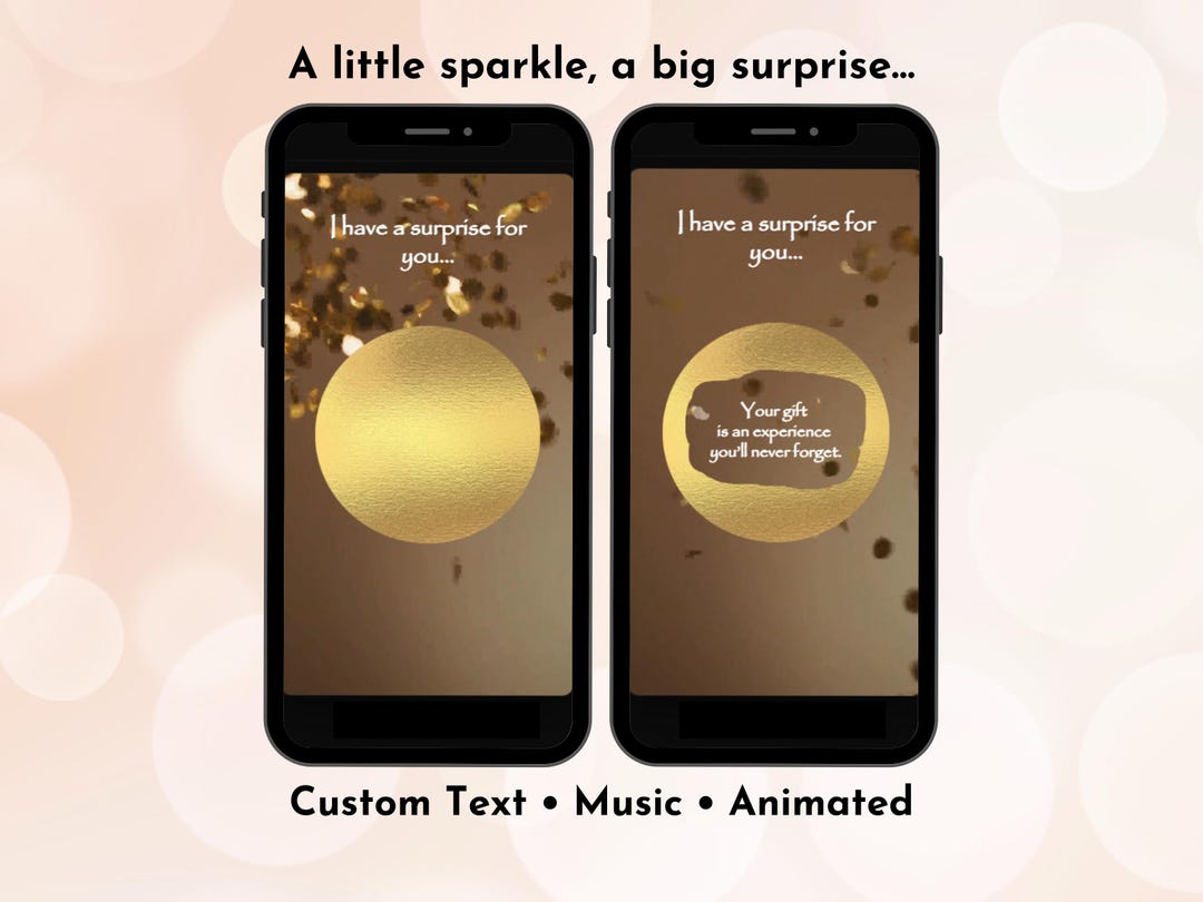 Gold Confetti Digital Scratch Card Surprise, Elegant Celebration Reveal ...