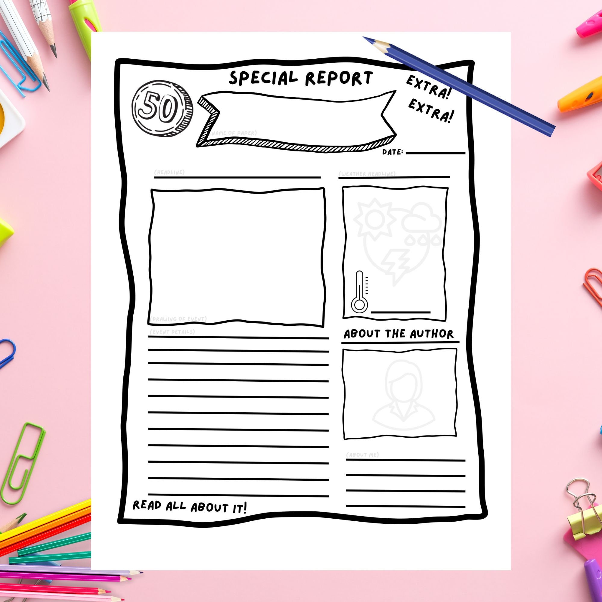 Blank Newspaper Articles- Special Report Edition - Etsy